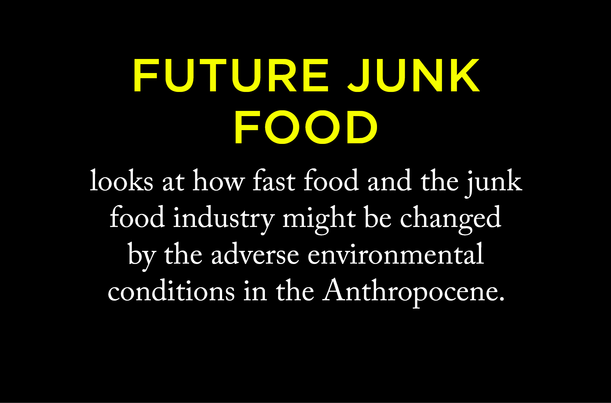 CHAPTERS – THE ANTHROPOCENE COOKBOOK